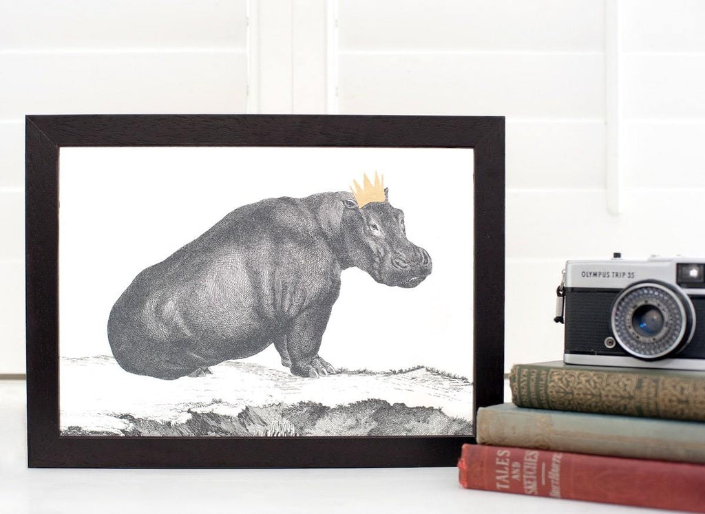 Hippo Print made in Britain by Mountain & Molehill for AUTHOR